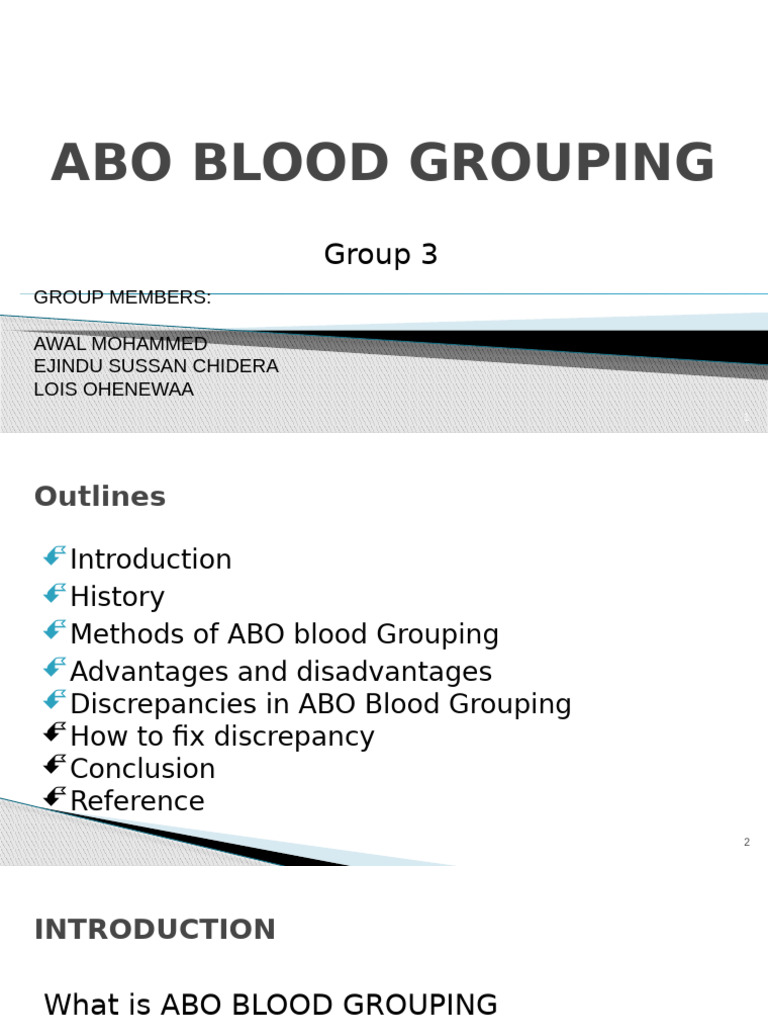Abo Blood Grouping Group 3 | PDF | Blood Type | Clinical Medicine