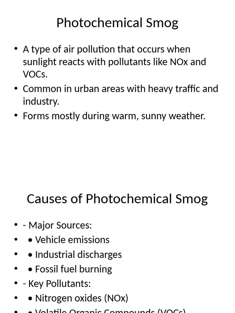 Understanding Photochemical Smog | PDF