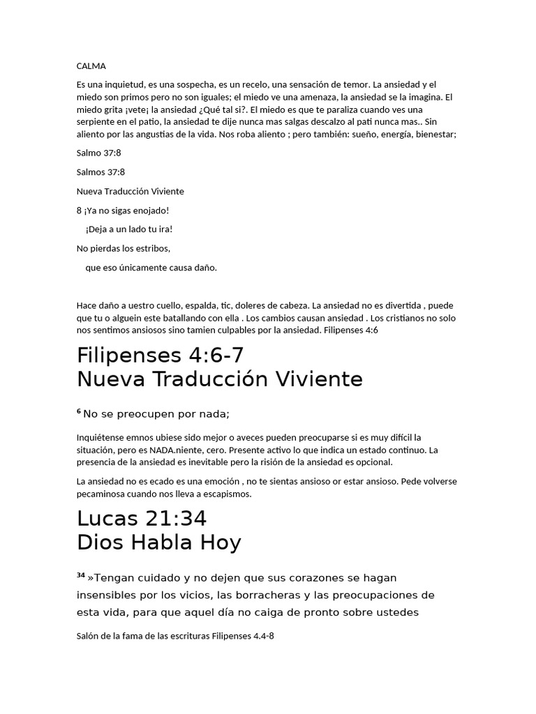 Calma y paz en Filipenses 4:6-7 | PDF