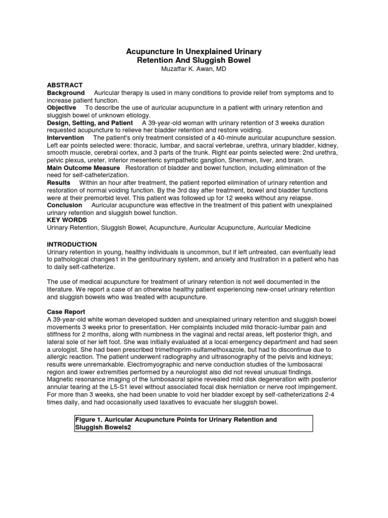 Acupuncture in Unexplained Urinary | PDF | Urinary Incontinence ...