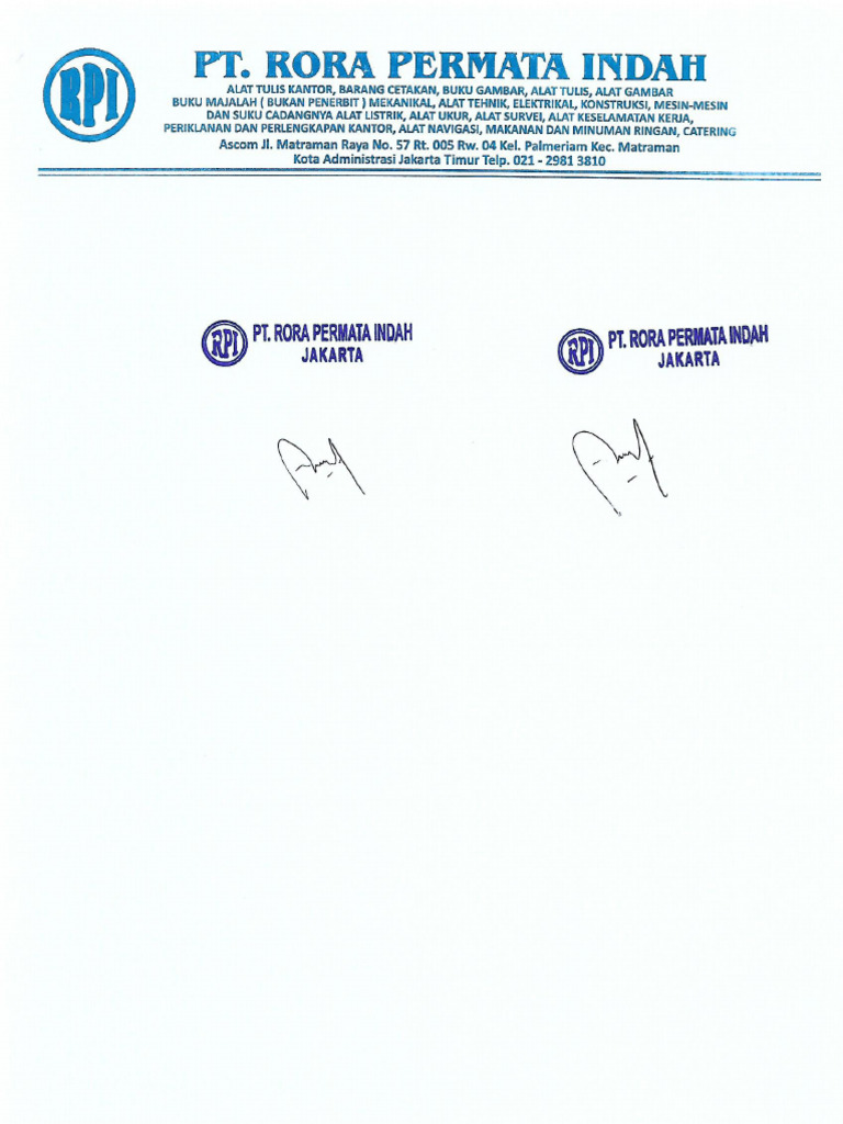 10.contoh TTD Dan Stempel PT - Rora | PDF