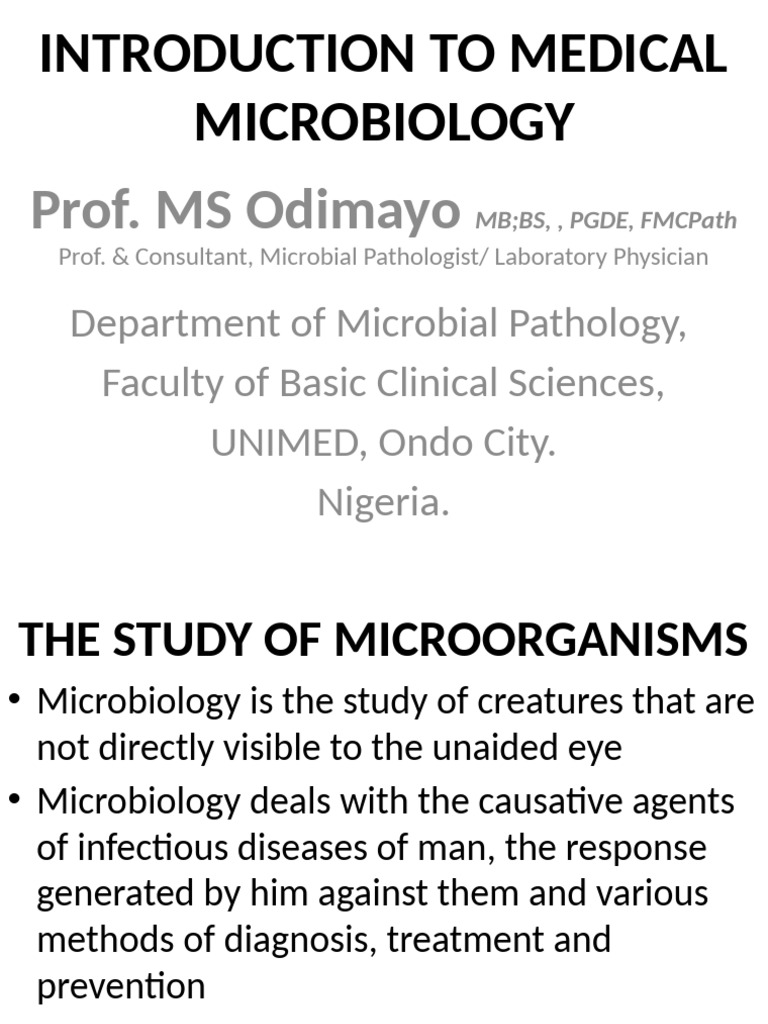 Introduction to Medical Microbiology | PDF | Microorganism | Virus