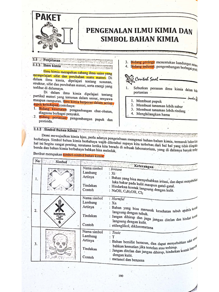 MODUL SOAL MATERI TERSTRUKTUR LKPD - Alat-Alat Dan Simbol Bahaya Laboratorium | PDF
