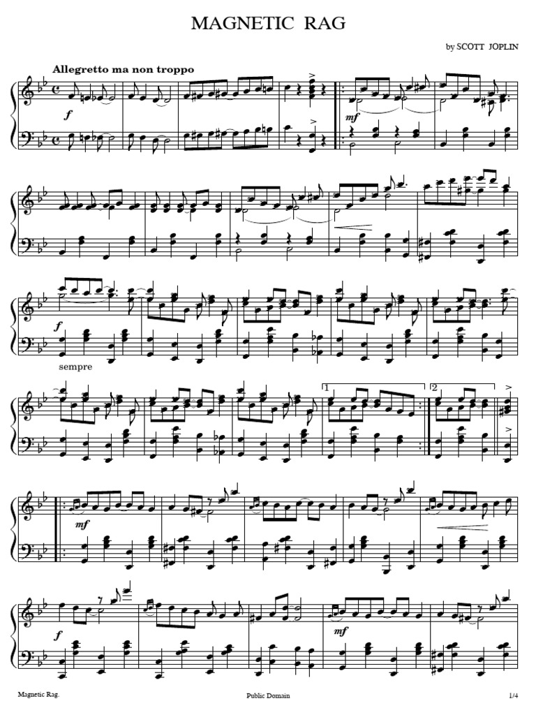 Magnetic Rag Scott Joplin | PDF | Ragtime | Folk Music