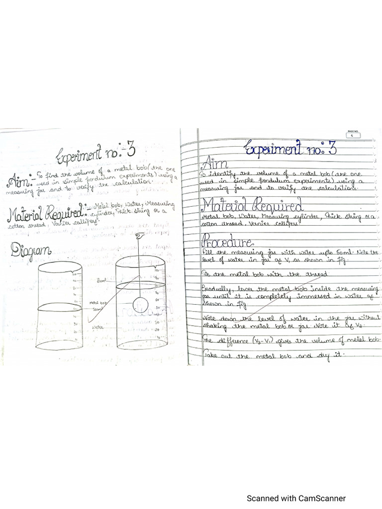 Class 9th First Term 3rd and 4th Experiment | PDF