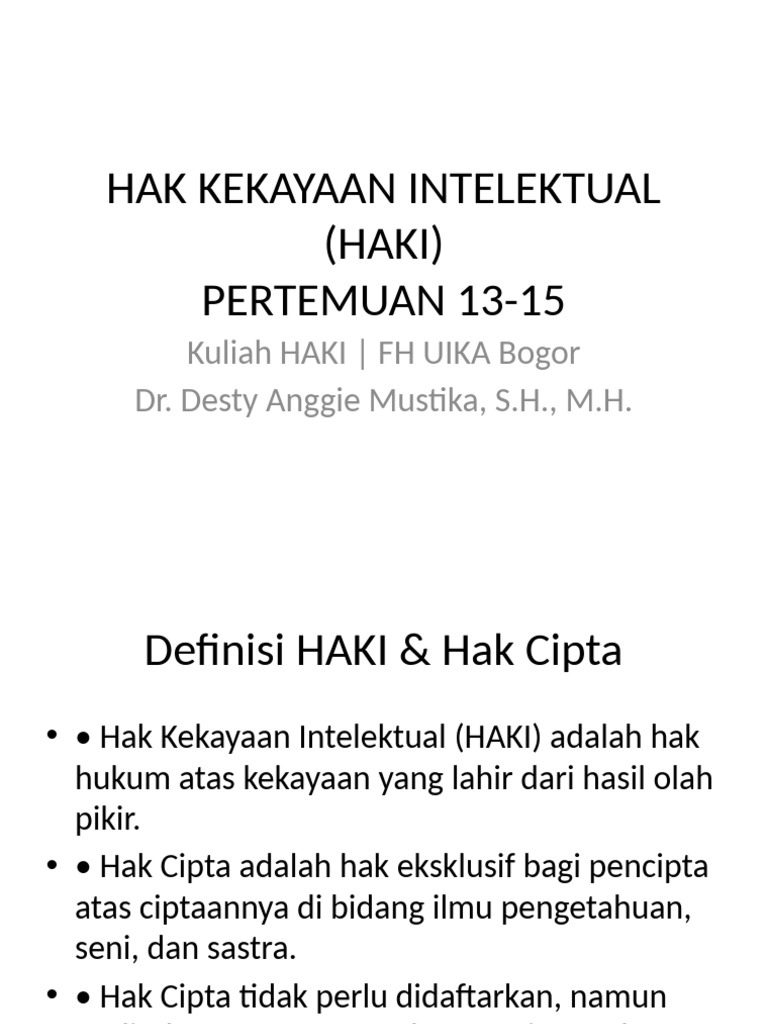 HAKI Pertemuan 13 15 Lengkap | PDF