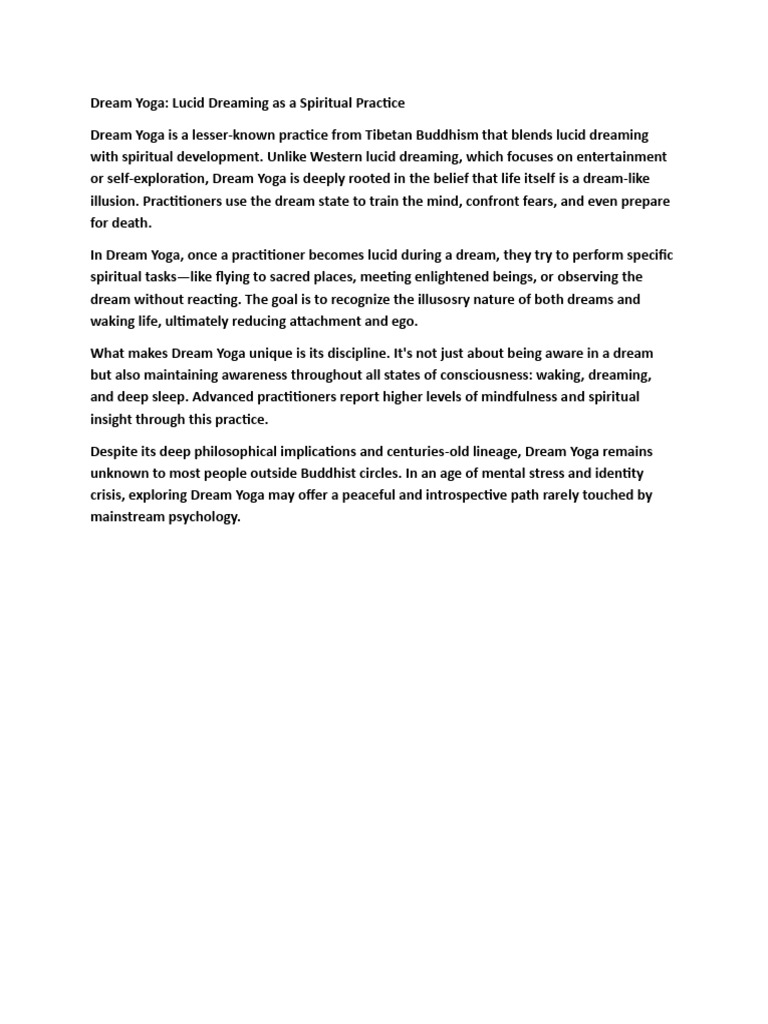 Dream Yoga | PDF
