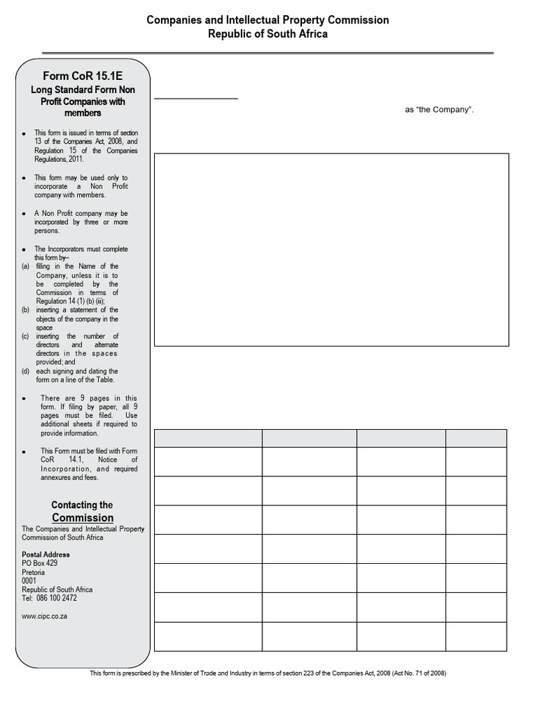 CoR15 1E v1 2 Memorandum of Incorporation | PDF | Board Of Directors ...