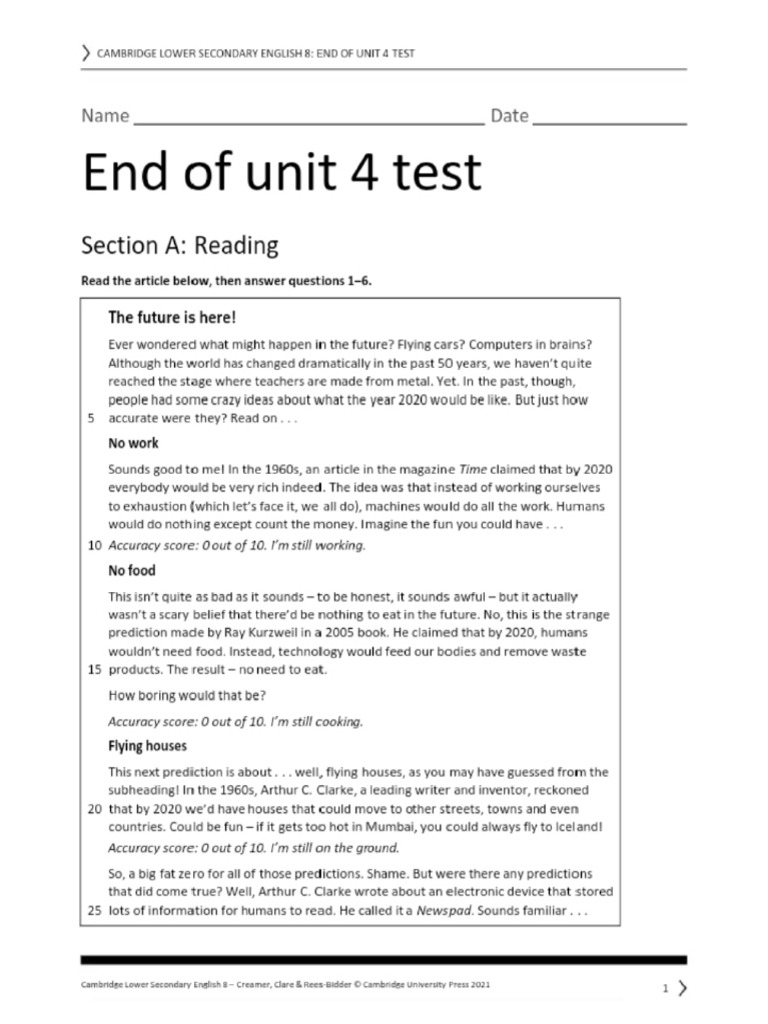 English Unit 4 | PDF