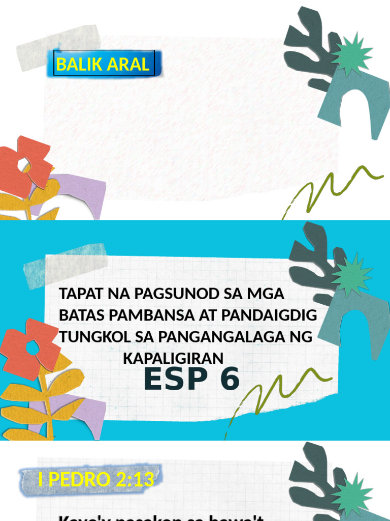 004 - Esp 6 - Tapat Na Pagsunod Sa Mga Batas Pambansa at Pandaigdig ...