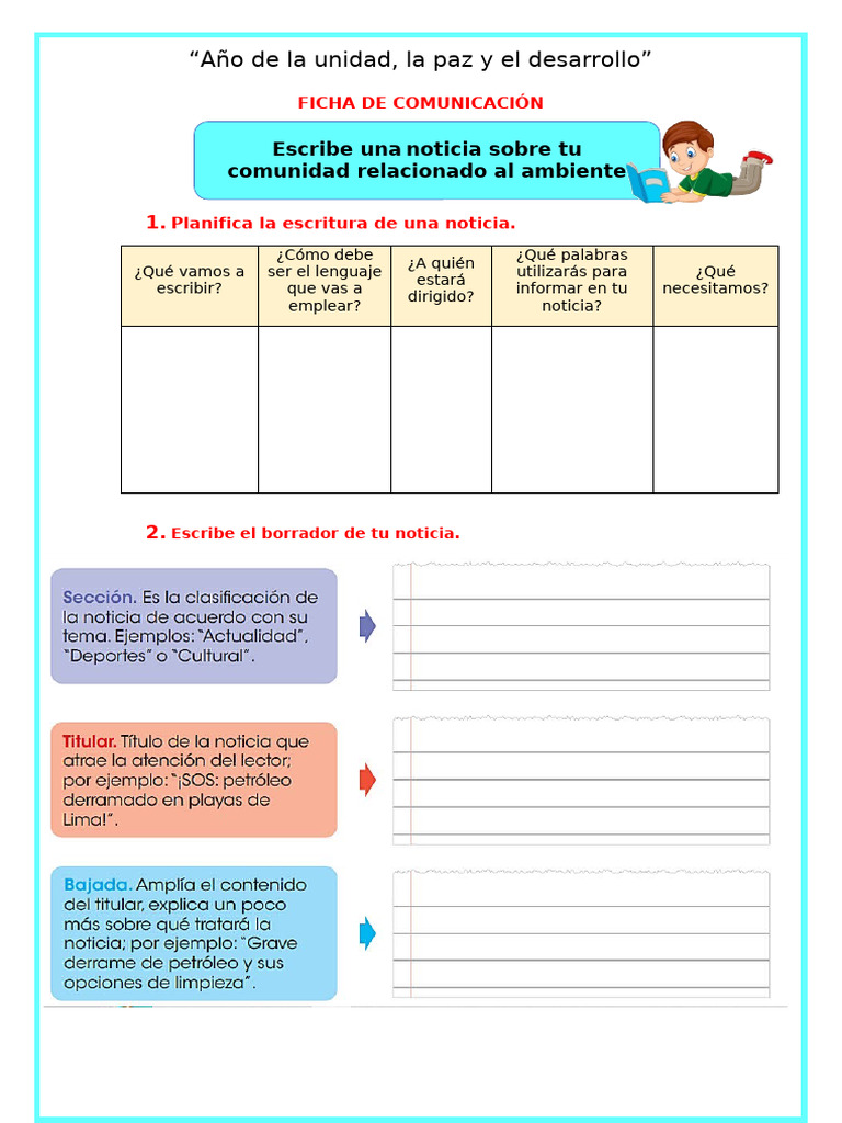 Ficha Comu Mier 24 Escribe Una Noticia | PDF