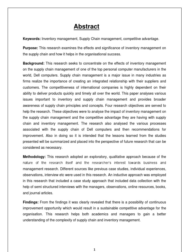 Dell's Inventory & Supply Chain Impact | PDF | Supply Chain Management ...