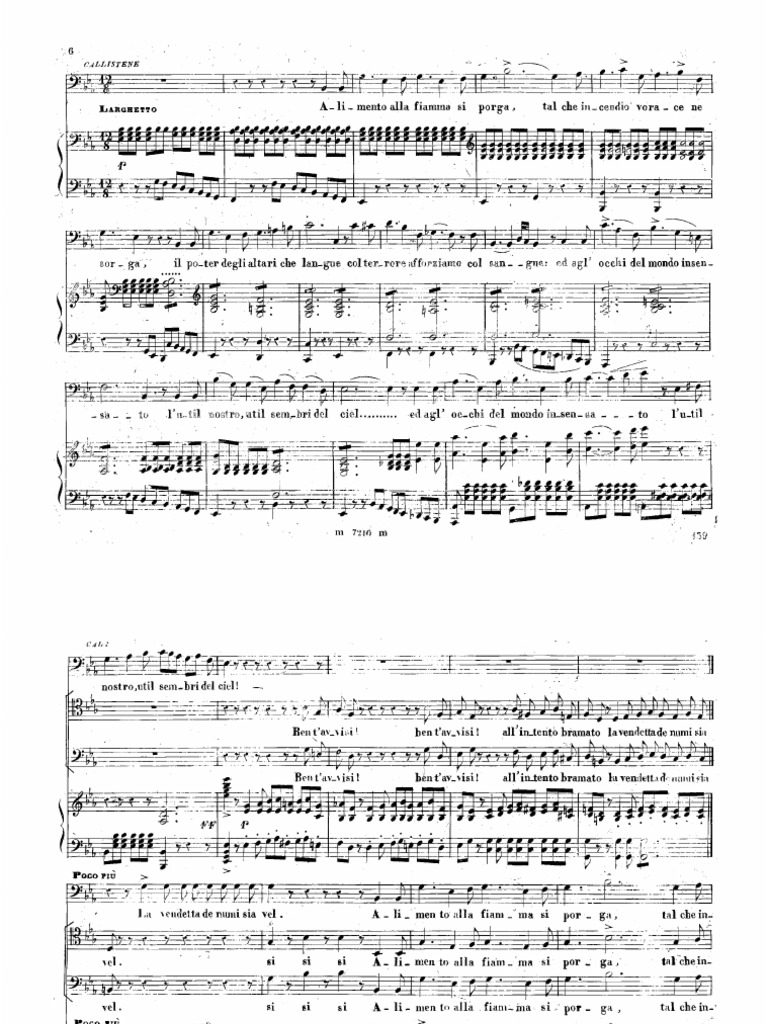 Donizetti Alimento Alla Fiamma Si Porga (Poliuto) | PDF