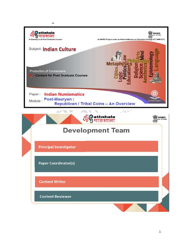 Tribal Coins For Undergraduate Students AIHC & ARCHAEOLOGY | PDF | Coins