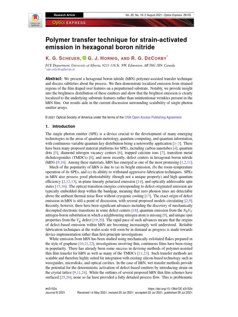 Polymer Transfer Technique For Strain-Activated em | PDF | Spectral ...