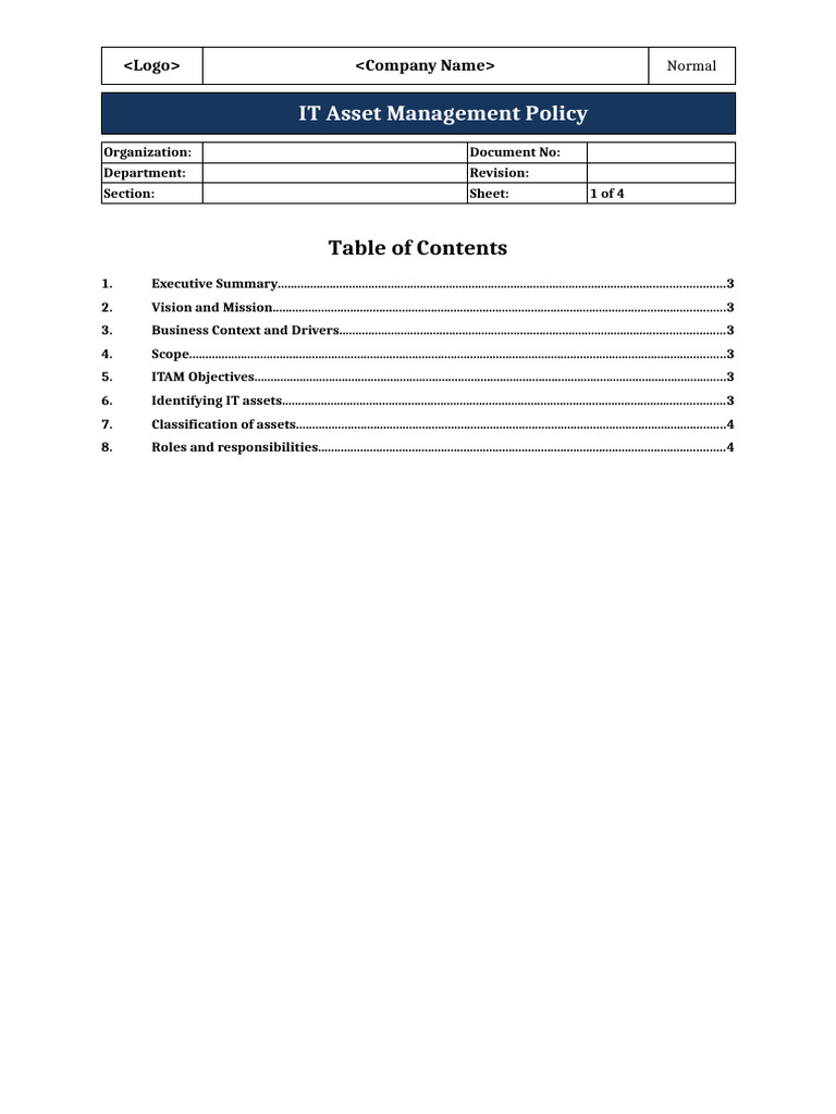IT Asset Management Policy Template | PDF | Chess Theory | Chess
