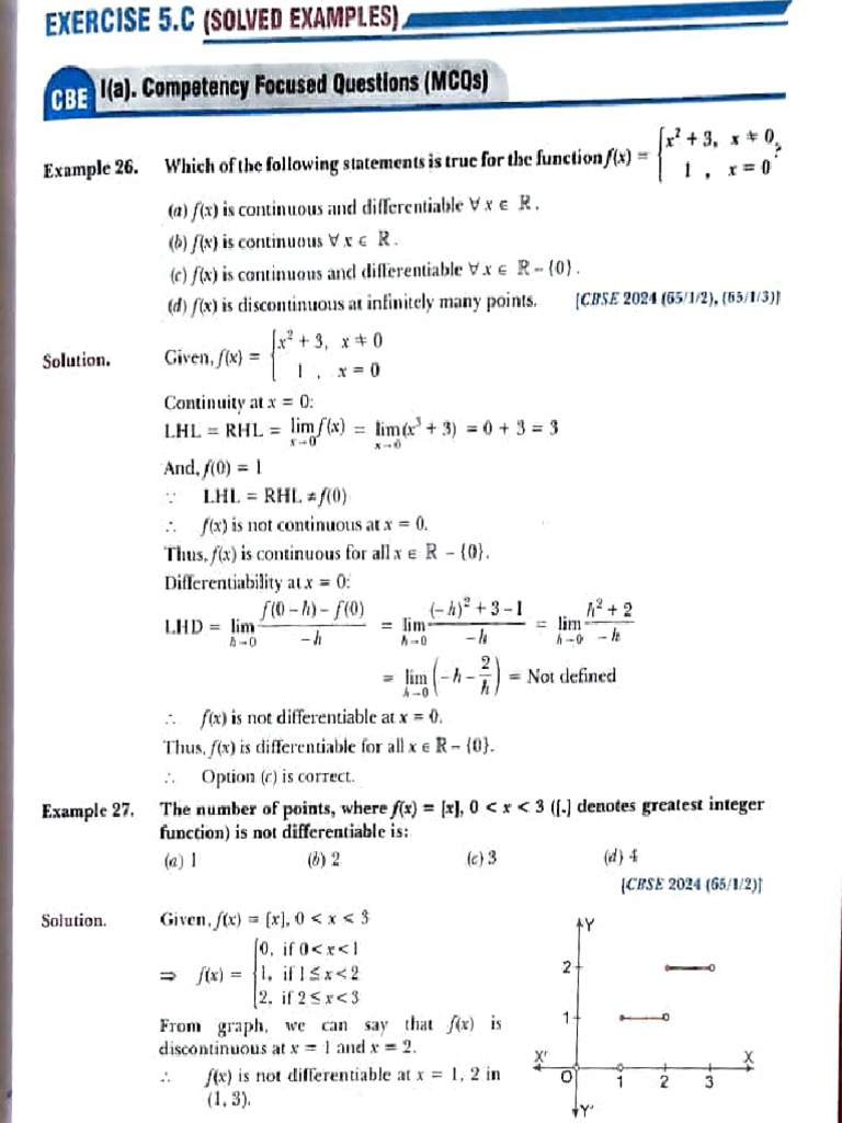 Differentiability of Function XII 25-26 | PDF