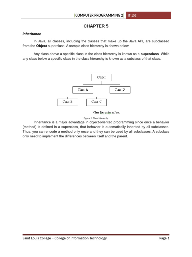 Chapter 5 - Inheritance and Polymorphism | PDF | Inheritance (Object Oriented Programming ...