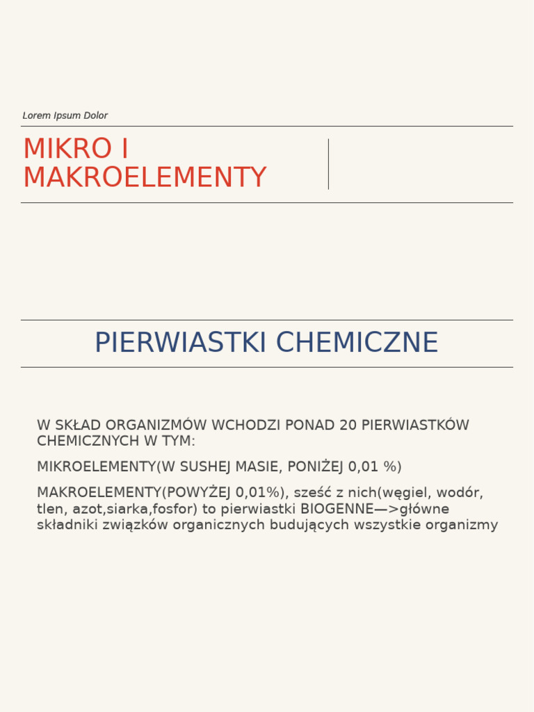 Mikro I Makroelementy | PDF