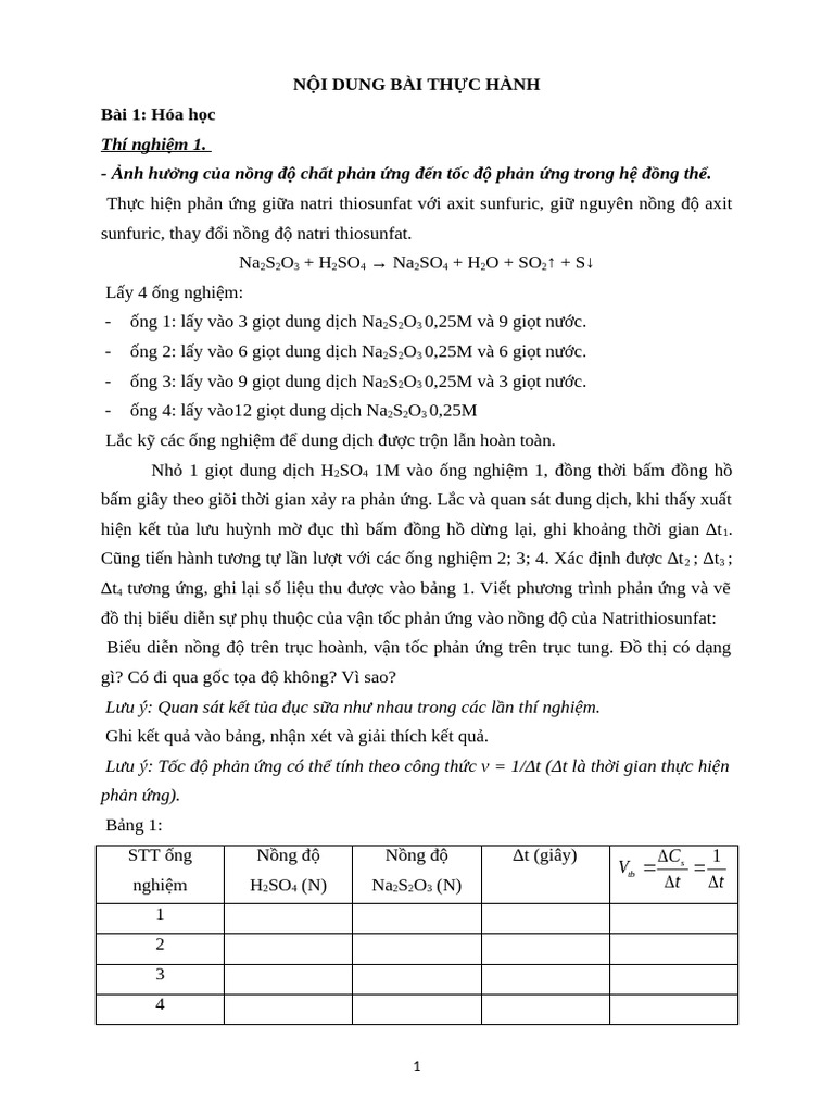 Bài TH C Hành Hóa | PDF