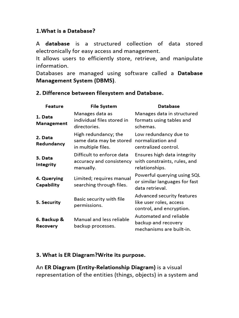 Database Lab Imp Short Questions Mids | PDF | Databases | Database Design