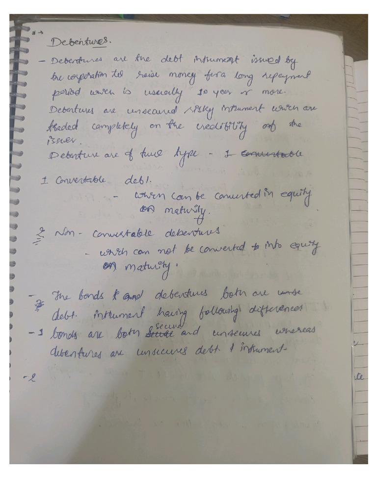 Class Notes of Debentures | PDF