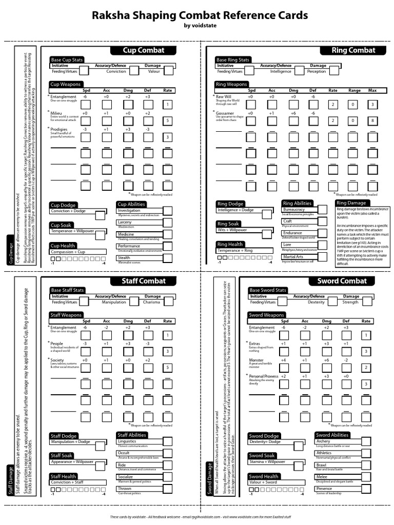 Shaping Combat Cards v1-2 | PDF