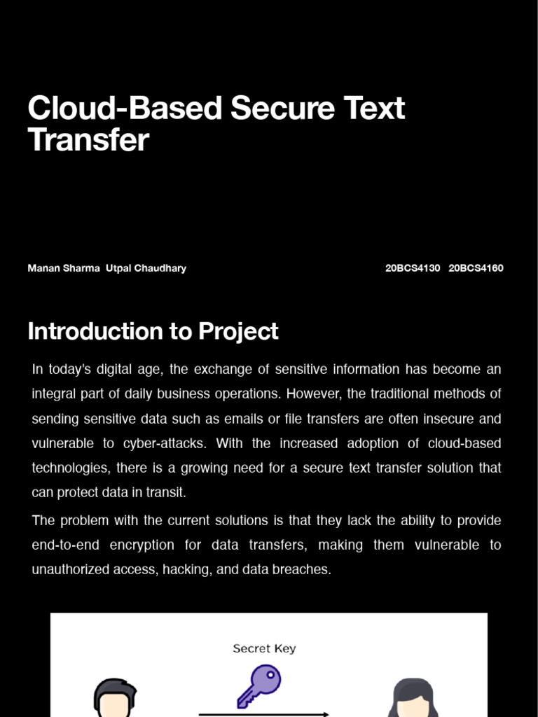 Presentation On Cloud Based Secure Text Transfer | PDF | Encryption | Key (Cryptography)