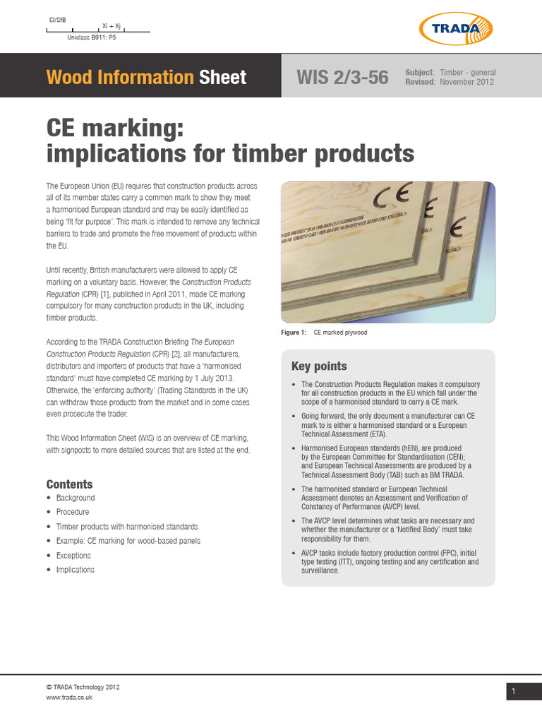 CE Marking Implications For Timber Products | PDF