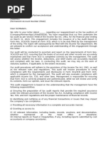 Auditor Appointment Consent Letter | PDF