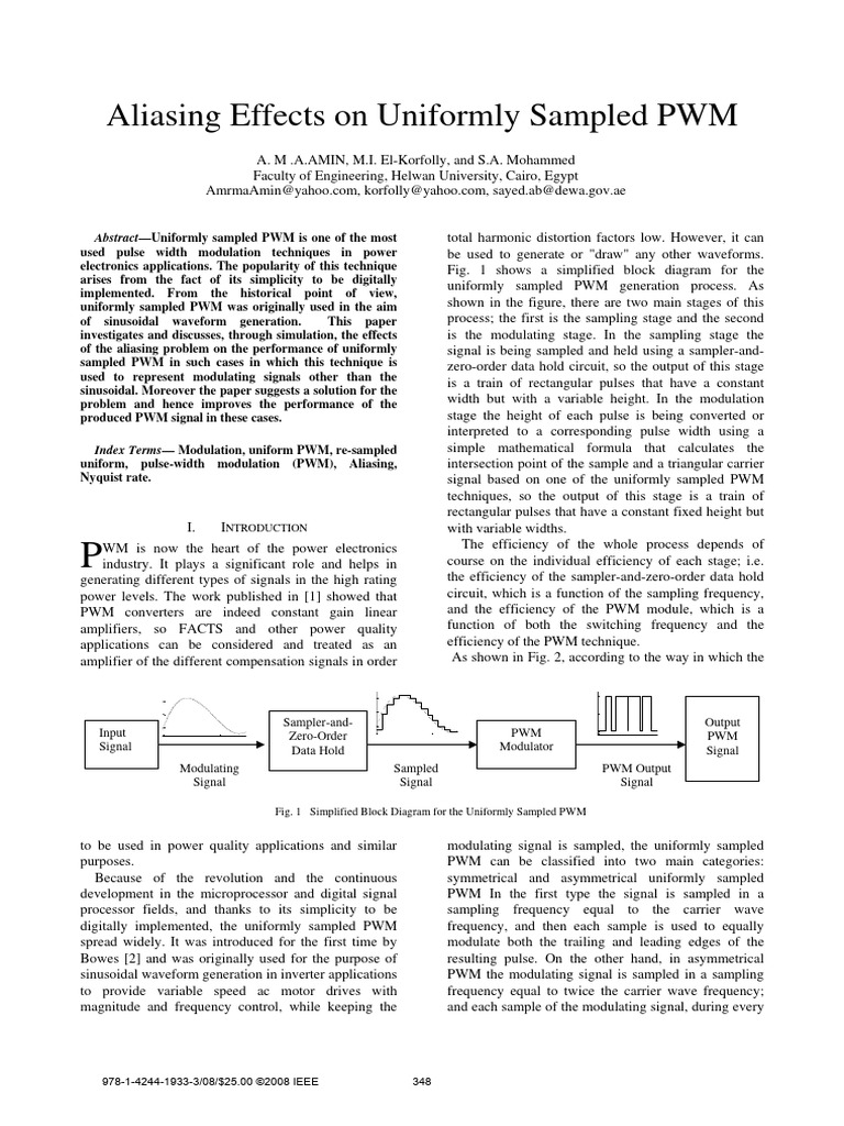 Aliasing Effects On Uniformly Sampled PWM | PDF | Sampling (Signal ...