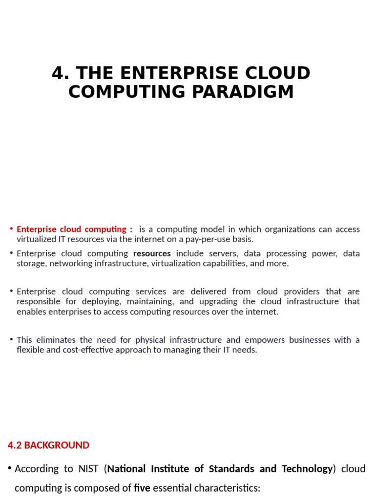 Ch4. The Enterprise Cloud Computing Paradigm | PDF | Cloud Computing | Computing