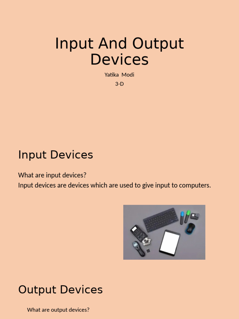 Input and Output Devices | PDF