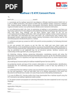 HDFC Bank Aadhaar Consent Form | PDF