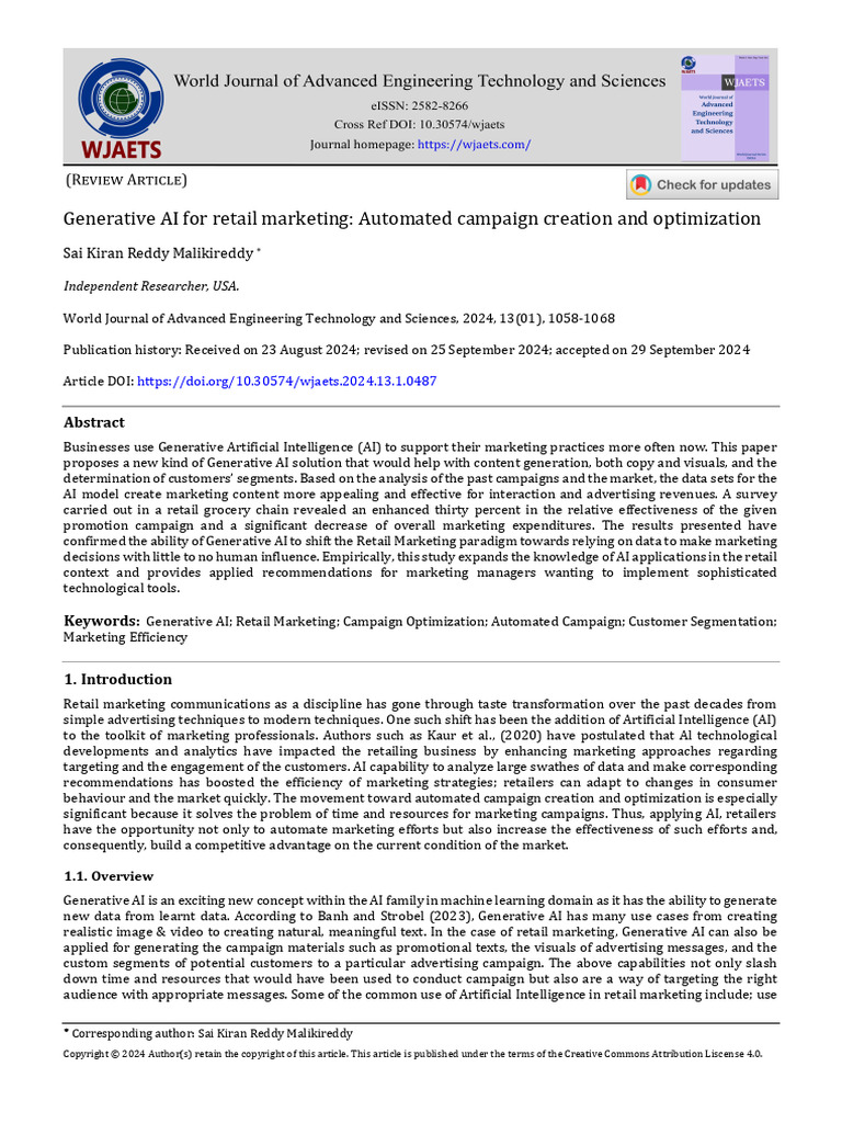 Gen AI For Retail Marketing Automated Campaign Cre | PDF | Artificial ...