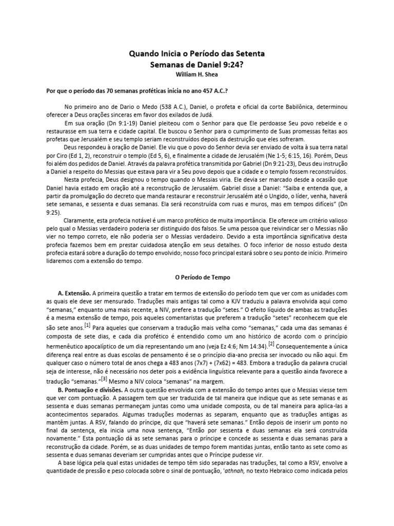 Início das Setenta Semanas de Daniel | PDF | Daniel (personagem Bíblica ...