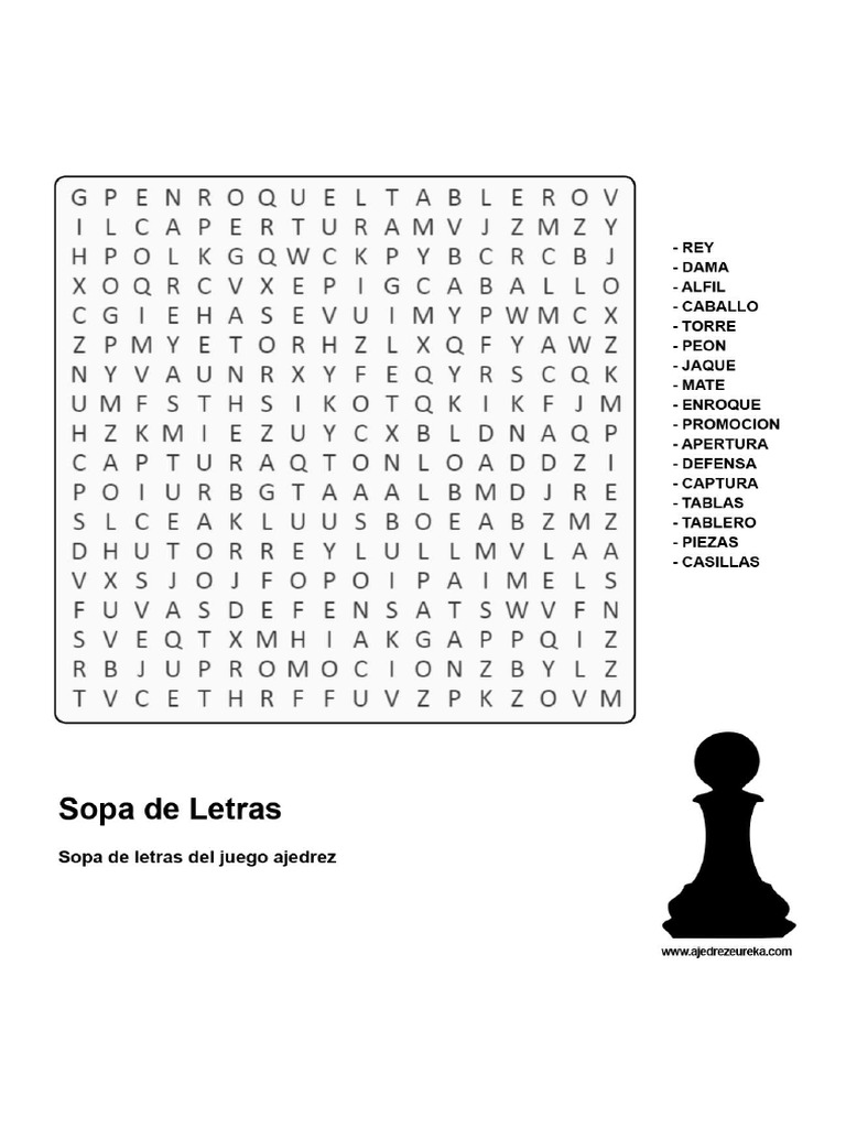 Sopa de Letras Juego de Ajedrez | PDF