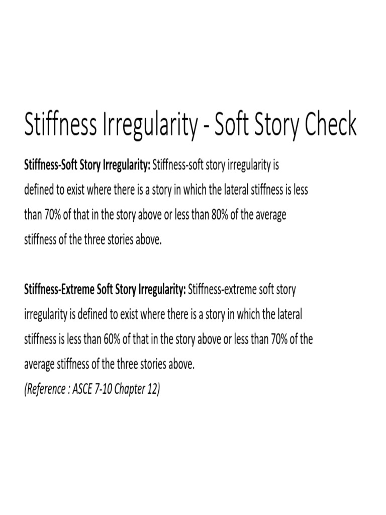 34 Stiffness Irregularity Soft Story Check | PDF