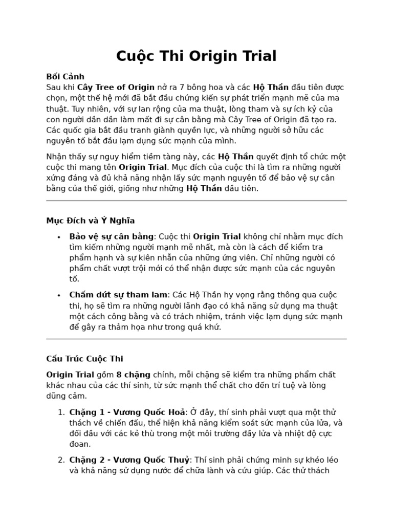 Cu C Thi Origin Trial | PDF