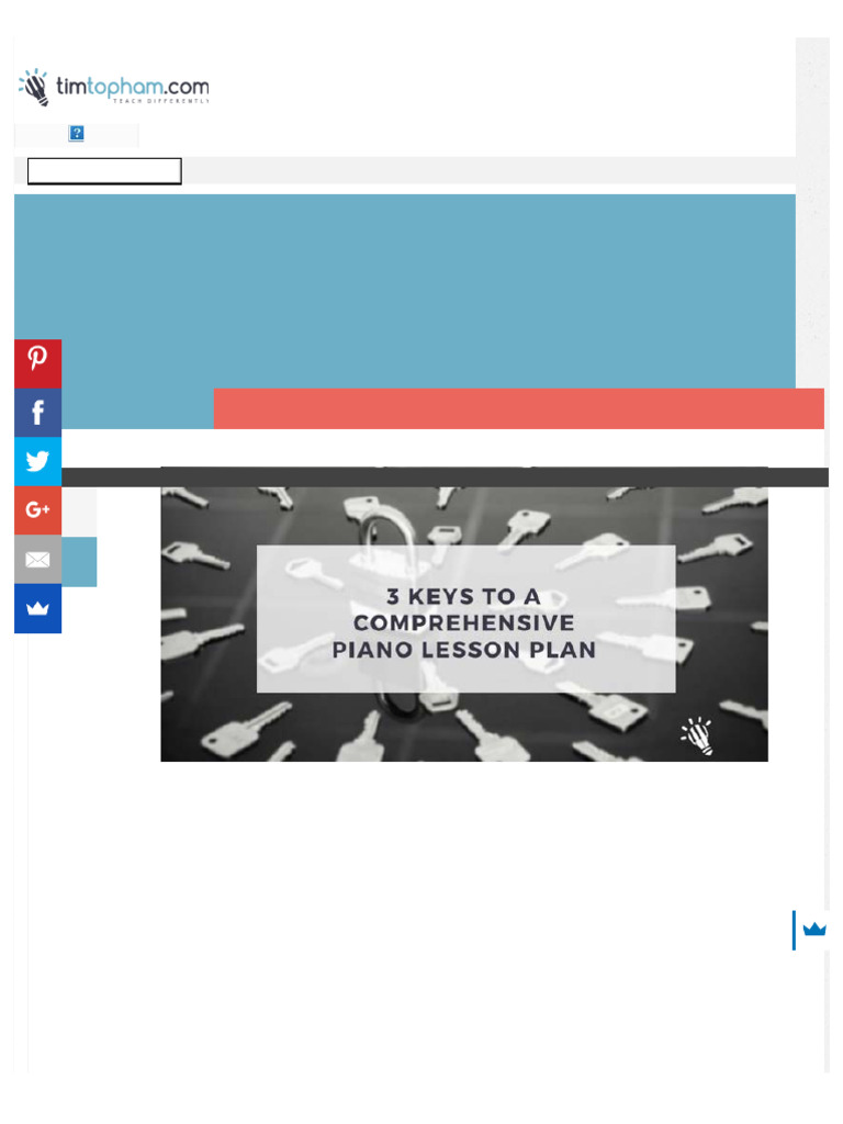3 Keys To A Comprehensive Piano Lesson | PDF | Lesson Plan | Pedagogy