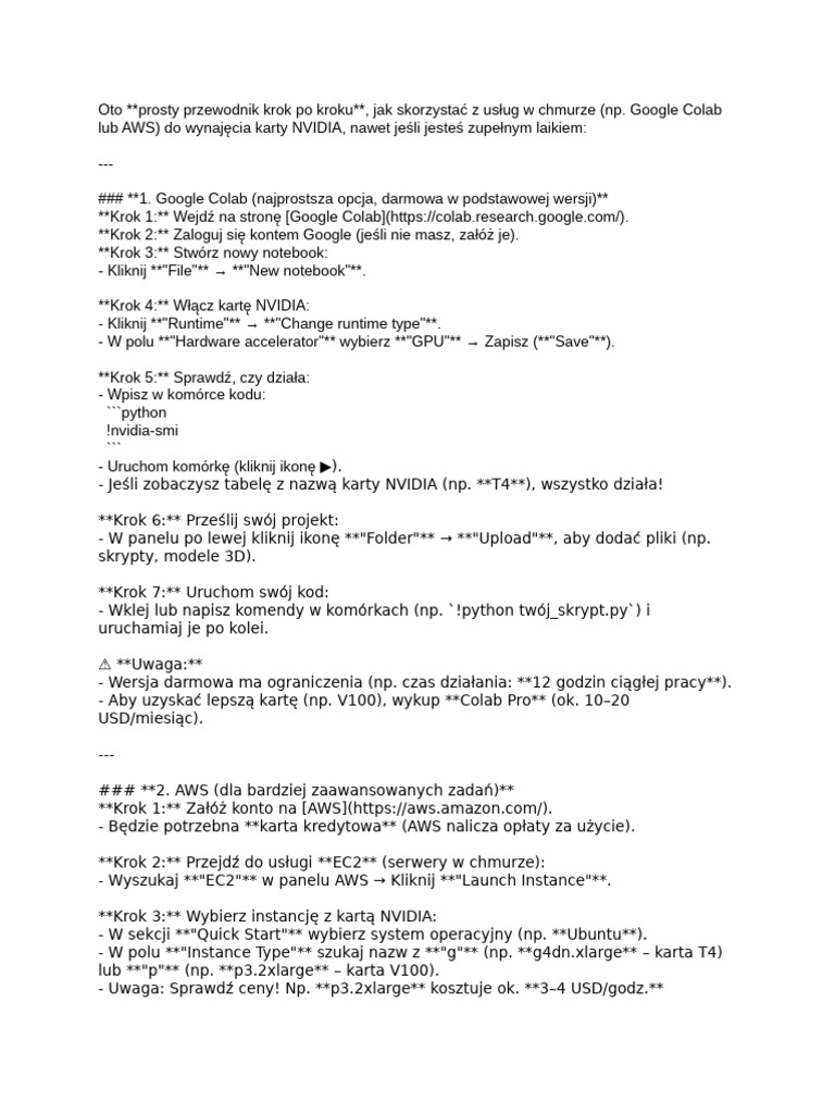 Oto Prosty Przewodnik Krok Po Kroku, Jak Skorzystać Z Usług W Chmurze (NP | PDF