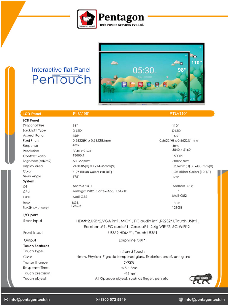 PT 98 ND PTLV 110 Android 13 | PDF