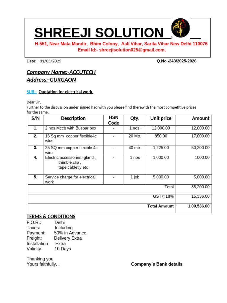 Electrical Work | PDF
