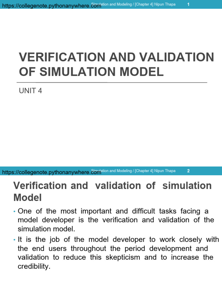 Verification and Validation of Simulation Model | PDF | Conceptual Model | Simulation