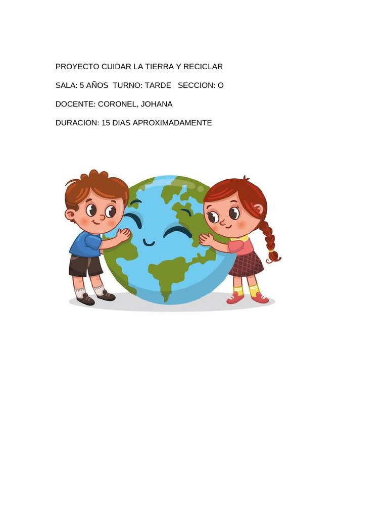 Proyecto Cuidar La Tierra y Reciclar | PDF | Reciclaje | Residuos