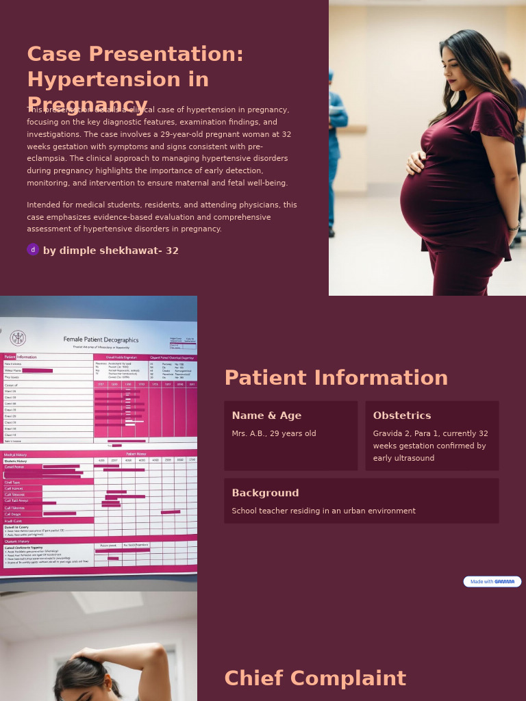 Hypertension in Pregnancy Case Study | PDF | Hypertension | Pregnancy