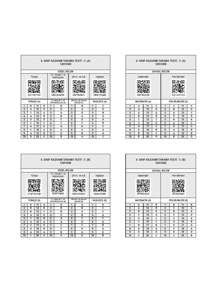 20250421082813-3537-8.sinif 5. Deneme Classmate 12051008 Ca | PDF