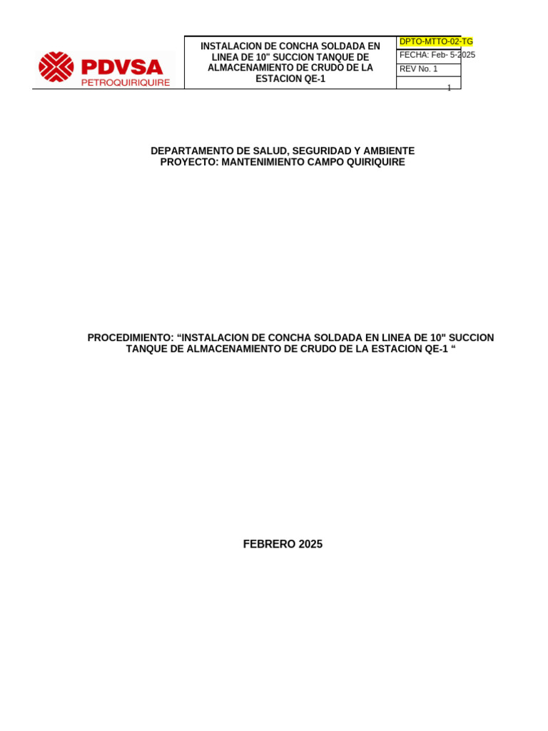 Instalación Concha Soldada Tanque QE-1 | PDF | Soldadura | Construcción