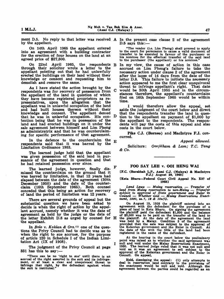 Foo Say Lee V Ooi Heng Wai | PDF