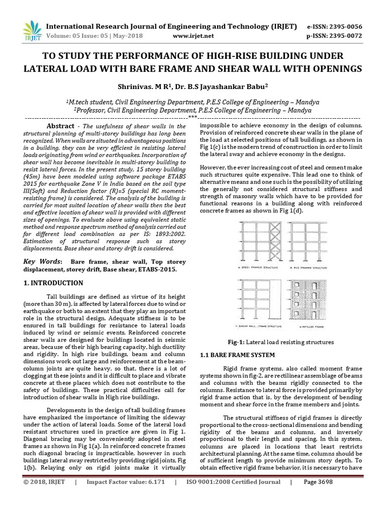 High-Rise Building Lateral Load Study | PDF | Beam (Structure) | Column